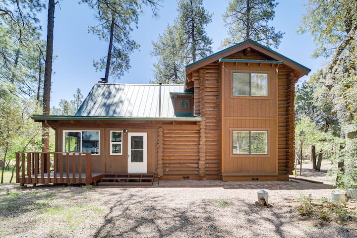 Covered Deck, Private Acreage: Log Cabin In Pine - Strawberry, AZ