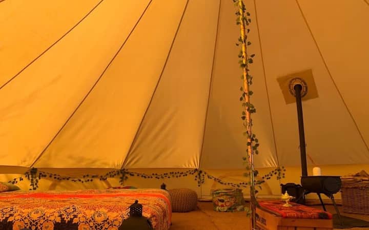 Star Gazing Cozy Hot Tent With Log Burner - Anglesey