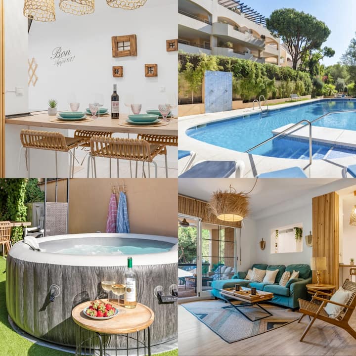 Beautiful Apt| 7pax| Jacuzzi| Pingpong| 3 Minbeach - Marbella