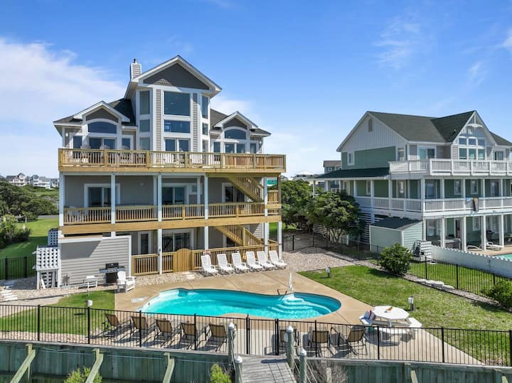 Waterfront W/ Private Pier | Pool & Sunset Gazebo - Hatteras, NC