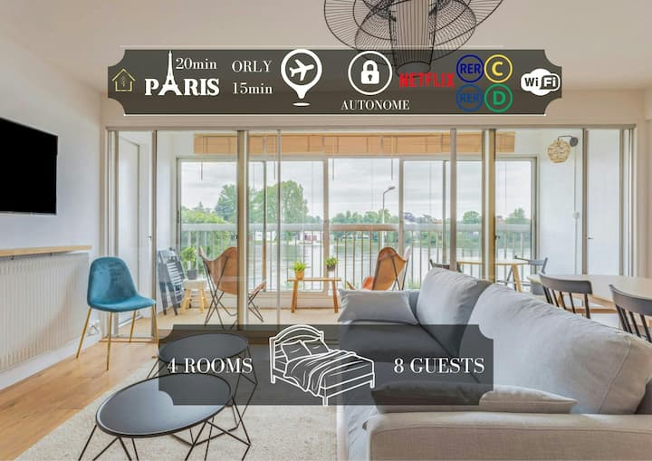 Le Light Appart - 8 Guests - Near Paris - Juvisy-sur-Orge