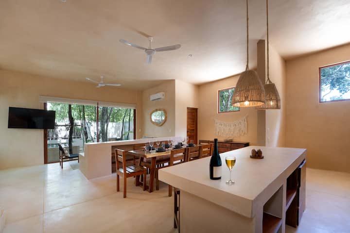 Stylish 3br  Ahal Villa With Pool In Holistika Tul - Tulum