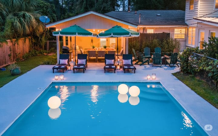 Retreat With Pool|golf|hot Tub|sleeps 14|savannah - Savannah, GA