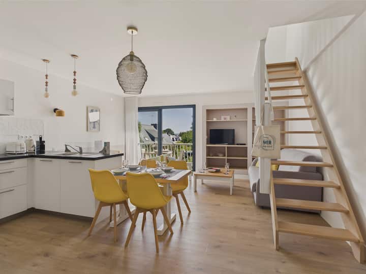 300 M De La Plage - Appart Pour 4 Avec Balcon - Fouesnant