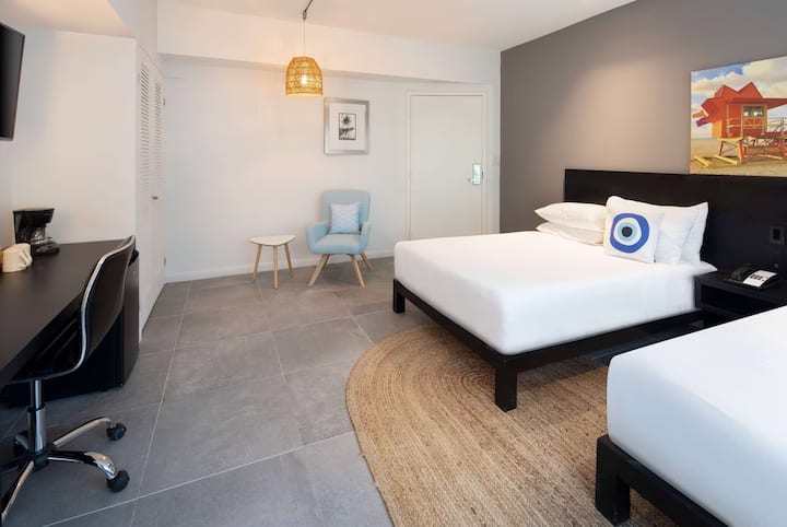 2 Spacious Queen Rooms | Mb Hotel | Seaside Stay - Miami Beach, FL