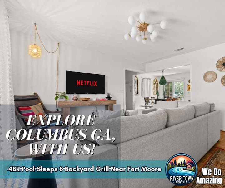4br•pool•sleeps 8•grill•backyard•near Fort Moore - Columbus, GA