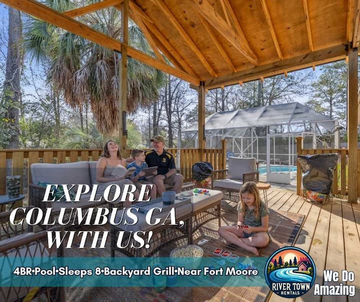4br•pool•sleeps 8•grill•backyard•near Fort Moore - Columbus, GA