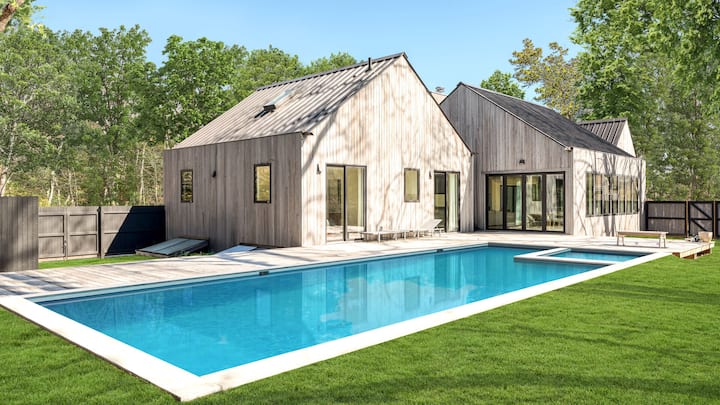 4br/3.5ba: Modern, Heated Pool, Spa, Ping-pong - East Hampton, NY