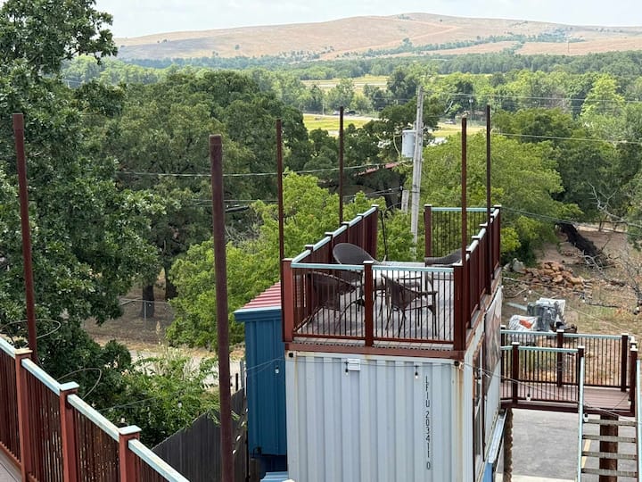 L2 Village Vista Skystack—rooftop Patio View Sleep - Medicine Park, OK