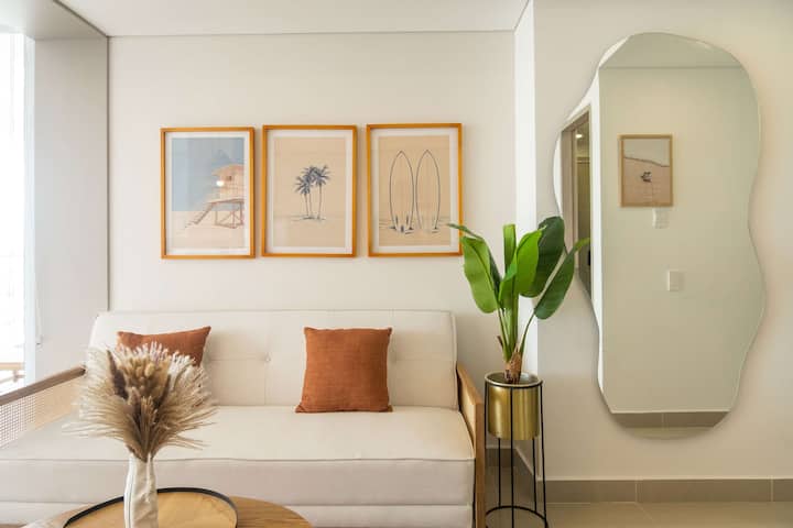 W* | Elegant Beachview 1br W/ Balcony In Crespo - Cartagena