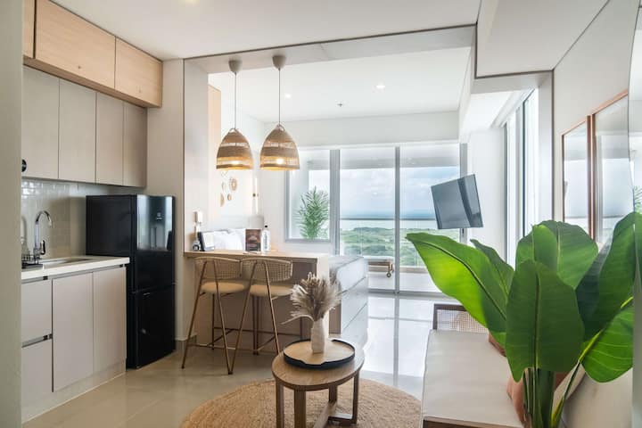 W* |Elegant Beachview 1br W/ Balcony In Crespo - Cartagena