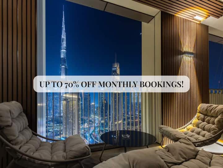 Burj Khalifa & Skyline Views From Floor 40 & Pool - Dubai