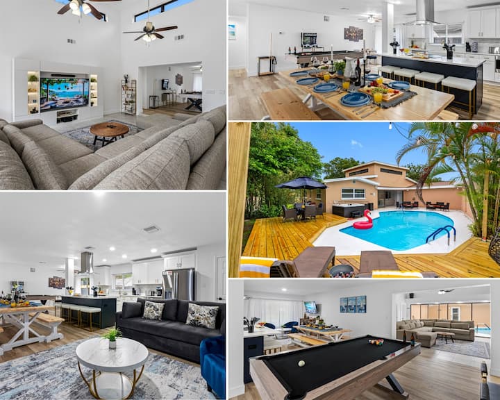 Luxury Clearwater Villa W/ Pool+hot Tub+games+more - Clearwater, FL