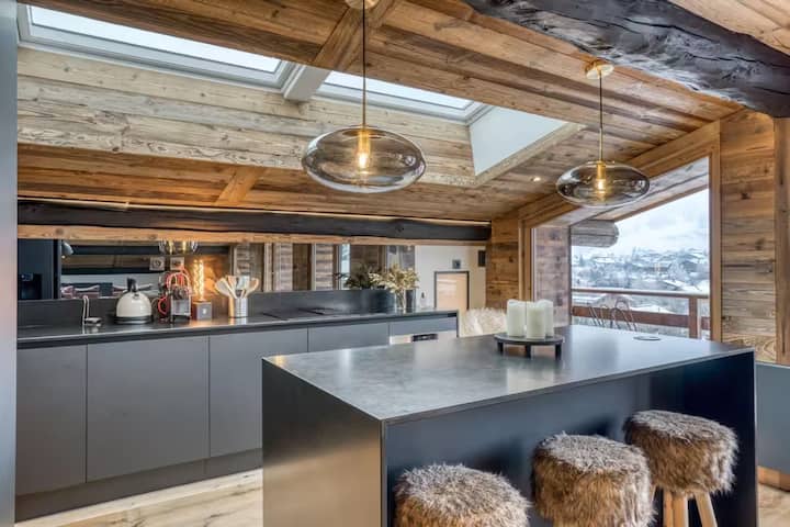 Le Black Wood - Chalet Famille Avec Sauna, Balnéo - Megève