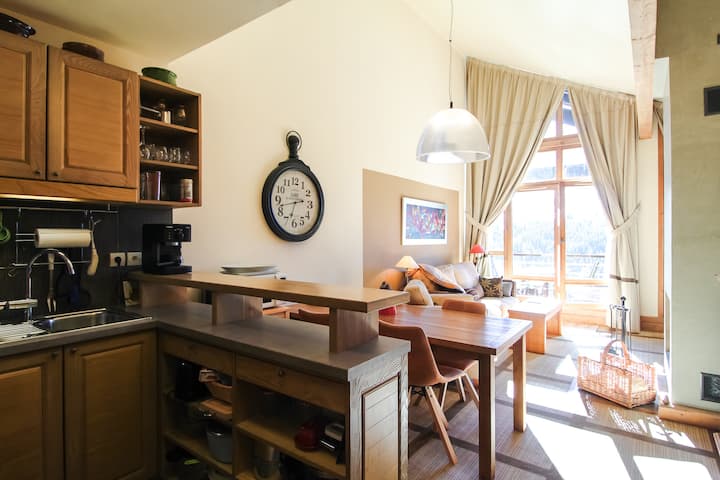 Eva, Grand T2 48m2 Orienté Sud Avec Cheminée - Flaine