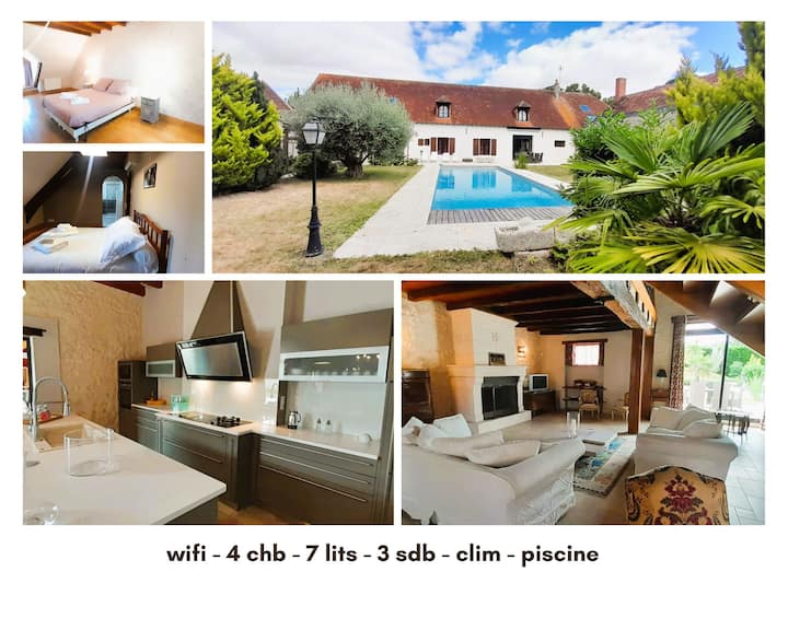 Le Chai - Villa 14 Pers Avec Piscine Levroux - Centro