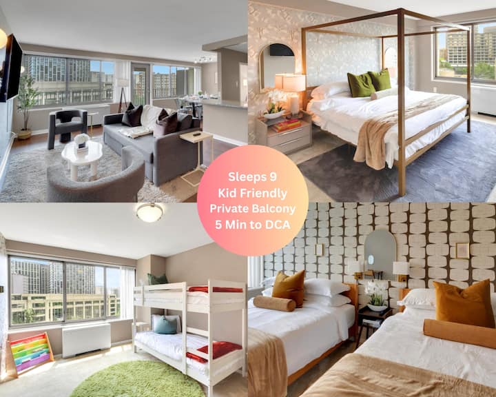 Large Lux 3bdr Family Suite, Balcony, Parking, Gym - Arlington, VA