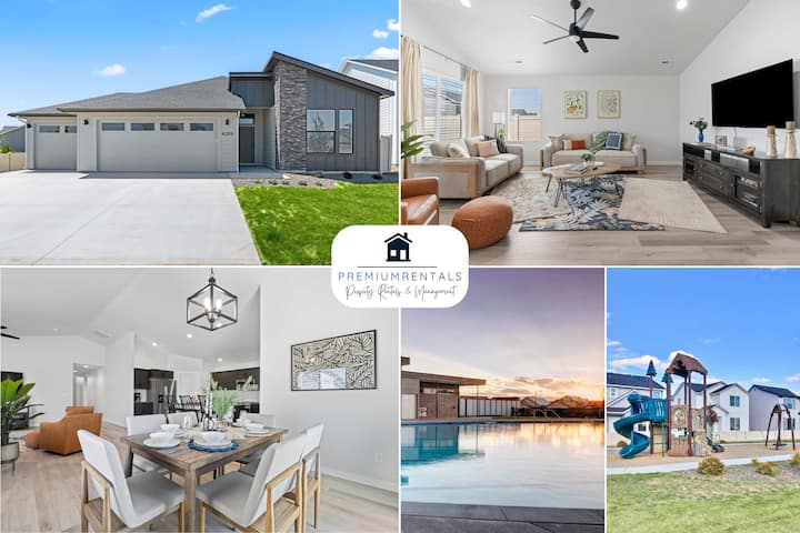 Spacious New 4br - Single Level Home - Pool Access - Nampa, ID