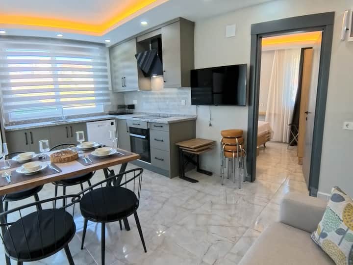 Design Apartment, Kitchen, Pool View - Demre