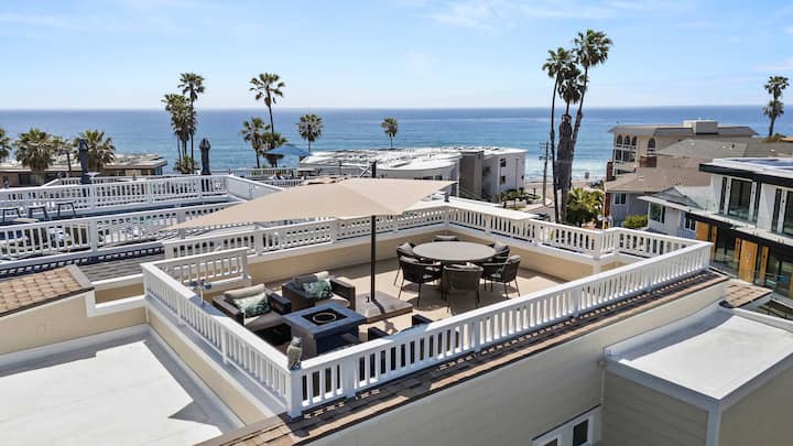 La Jolla Panoramic Ocean Retreat With Rooftop - Del Mar, CA