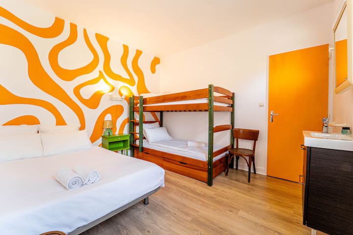Au Bon Landais - Chambre Quadruple 10 - Biscarrosse