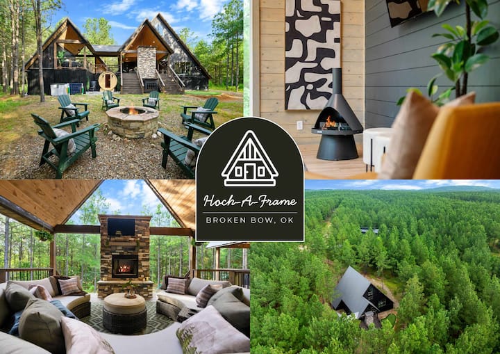 Hoch-a-frame Cabin I Sauna-hot Tub-firepit - Hochatown, OK