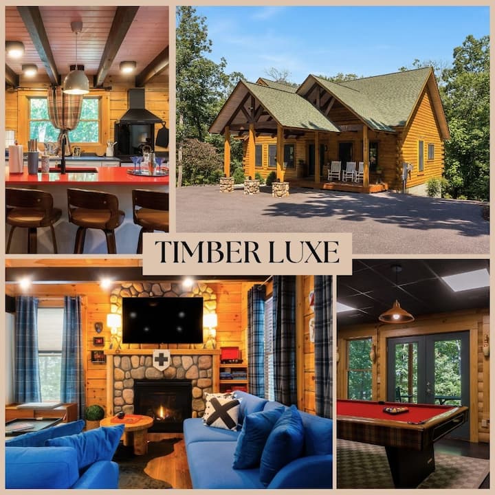 Modern Luxe Log Cabin 6 Br 4ba Sleeps 16 - Shenandoah, VA