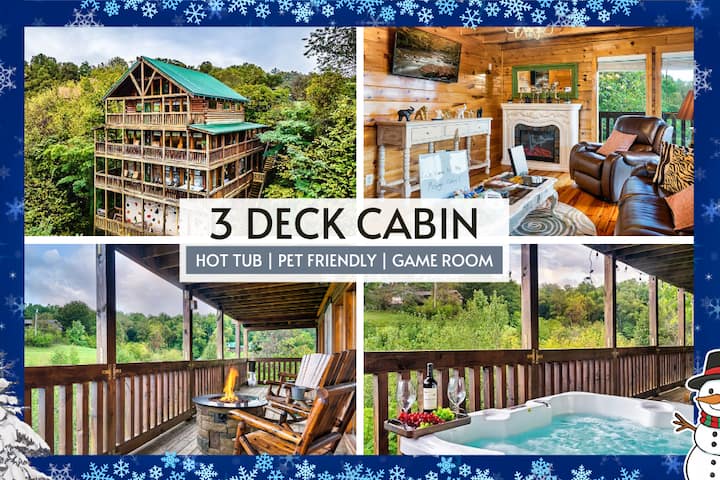Hot Tub | Pooltable | Game Room | 3 Decks Pets Ok - Sevierville