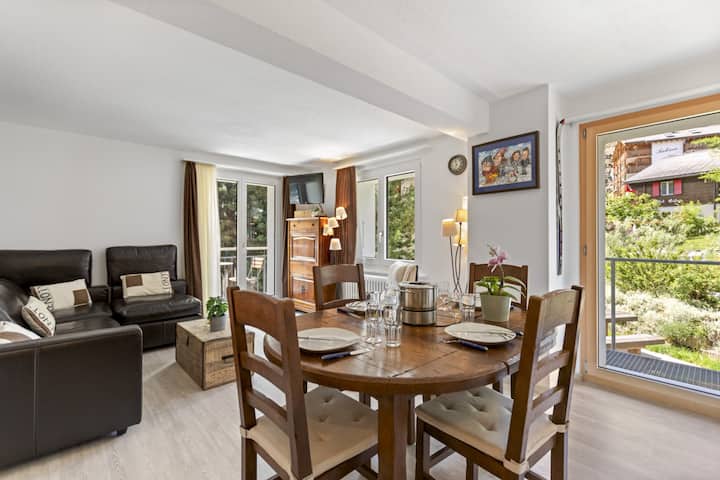 Zermatt, 4 Pers/3 Lits - Balcon Avec Vue & Jardin - Zermatt