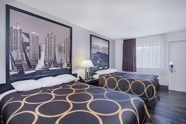 2 Queen Beds | Super 8 San Diego | Near Seaworld - San Diego, CA
