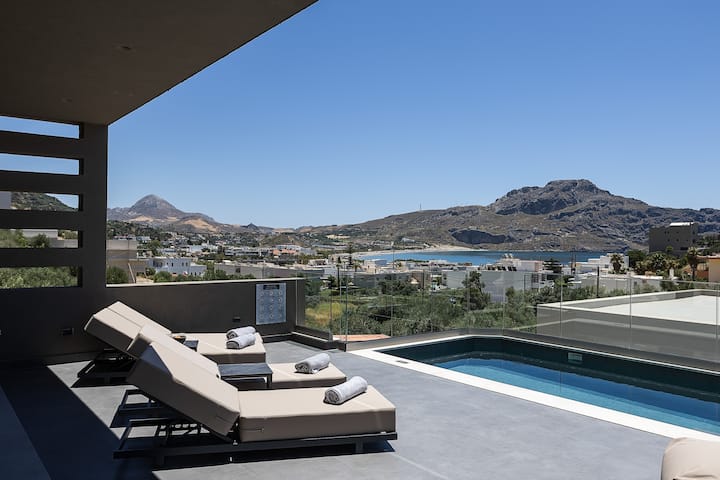 Modern Villa With Pool, Sea View & Walk To Beach - Plakias