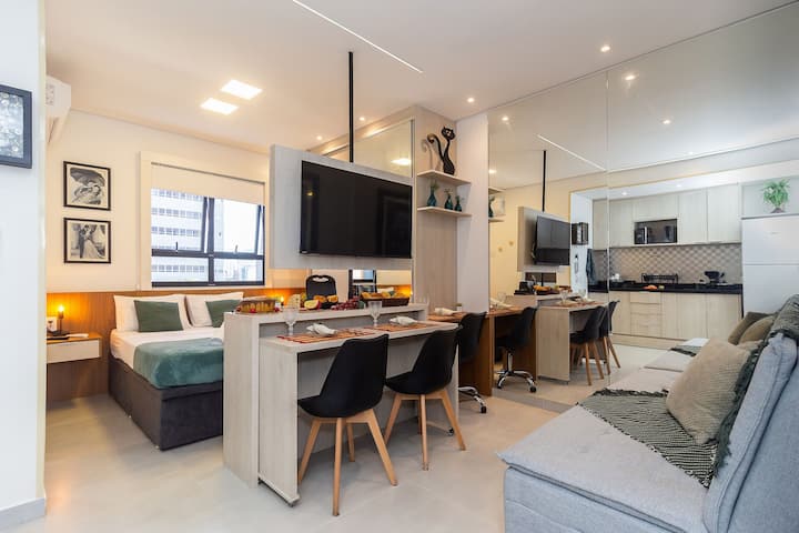 Apê No Centro De Sbc Com Ar, Garagem E Piscina - Santo André