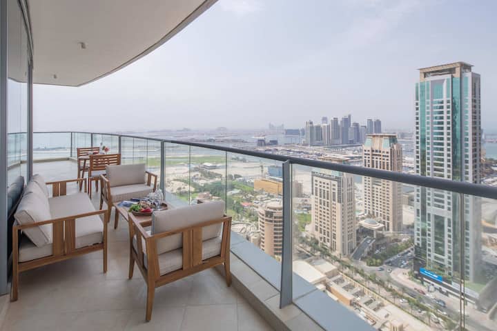 Bright 2br In Dubai Marina With Sea & Palm Views! - Dubai