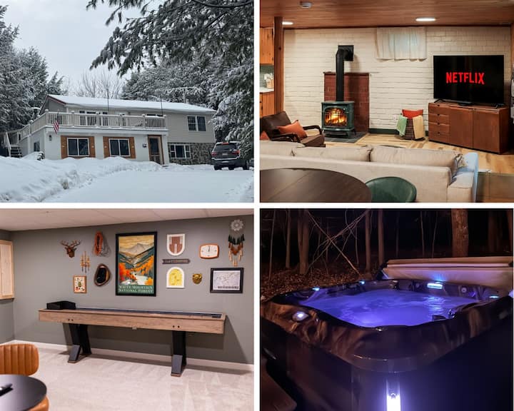 Hot Tub|fire Pit|game Rm|fire Pl|1acre Wooded Lot - Conway, NH