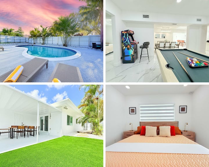 Palm House Near Beach, Game Room, Pool & King Beds - Fort Lauderdale