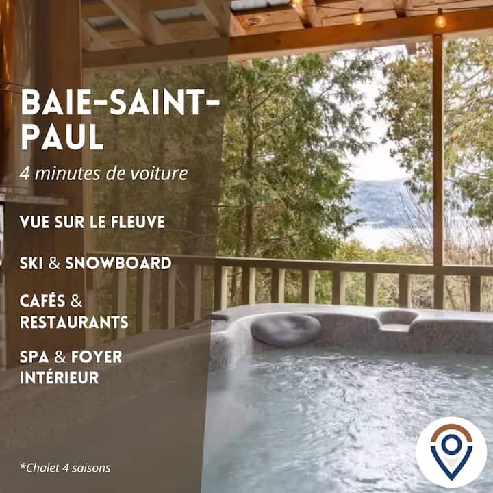 Chalet Rustique Avec Vue Et Spa - Baie-Saint-Paul, QC