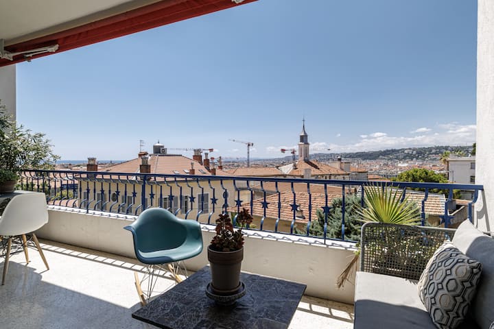 Au Calme Et Vue Dégagée - 2 Pièces Large Terrasse - Musée Matisse, Nice