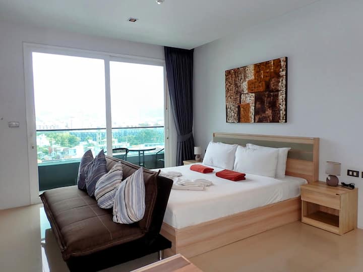 Et606 Bright Sea View Studio - Quiet Spot, Pool - Patong Beach