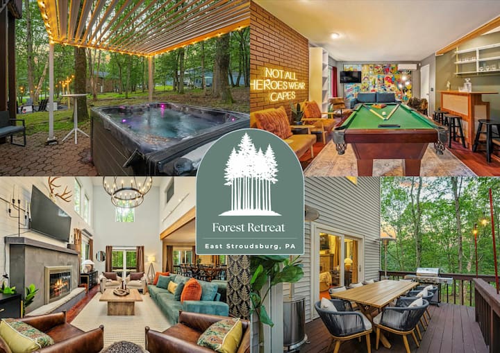 Forest Retreat! Hot Tub-fire Pit-pool Table - Tannersville, PA