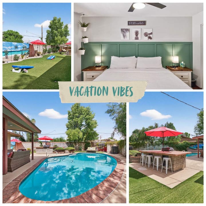 Pineapple Oasis | Heated Pool, Asu, Sleeps 12 - Tempe, AZ