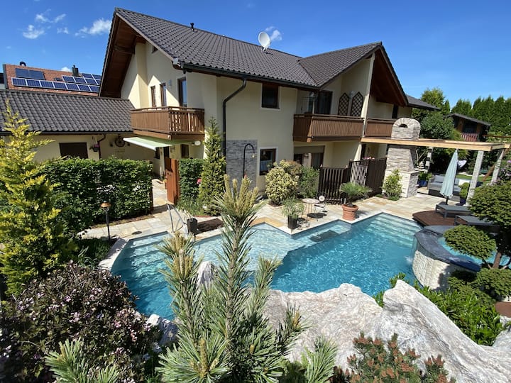 Modern Alpine Apartment Traumzeit, 83 M², Pool - Grassau