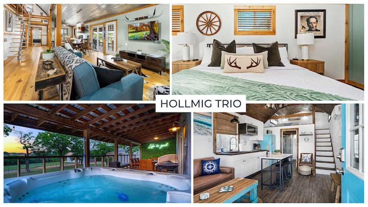 Hollmig Trio - Sleeps 18, Cowboy Pool & 3 Hot Tubs - Fredericksburg, TX