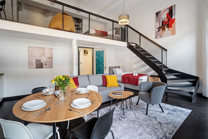 Airy Loft Near River Vltava | Balcony - Prague