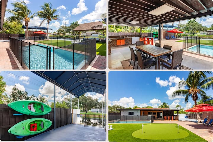 ‼️Waterfront 3br W/ Pool, Tiki Hut & Mini Golf - Miami Gardens, FL