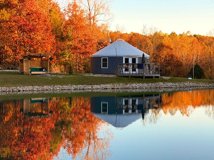 Secluded Waterfront Yurt W/ Wood-fired Sauna - Indiana (State)