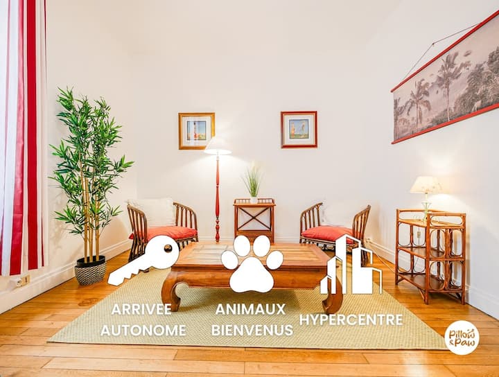 L'akita : T2, Spacieux, Central, Pet-friendly - Tours