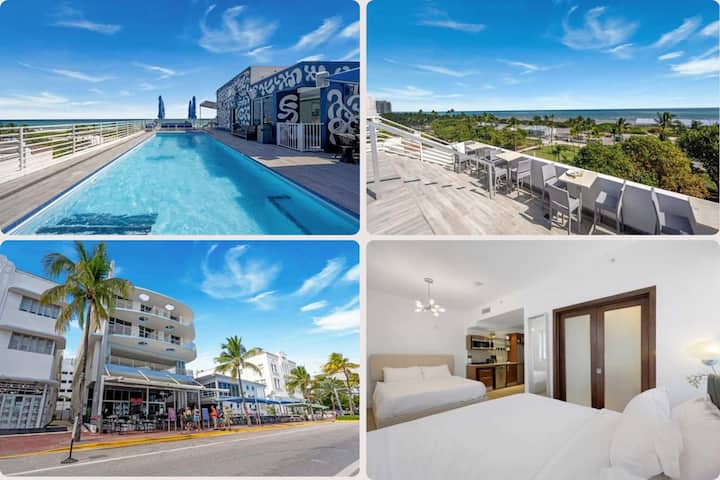 ‼️Art‑deco Studio Steps From Beach & Pool - South Beach, FL