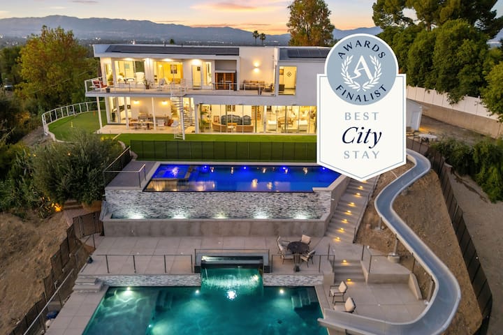 Waterslide! Luxury Estate • 2 Pools, Sauna & Views - Los Angeles, CA