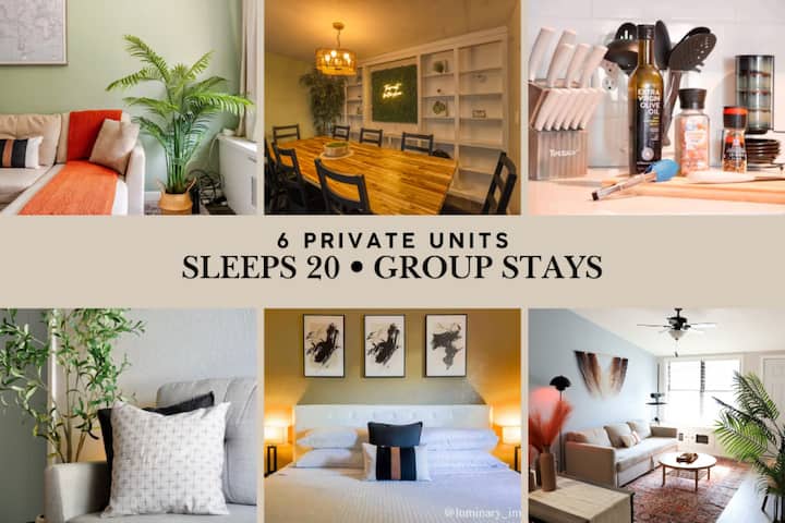 Group Stay: 6 Units By Ft. Moore | Sleeps 20 - Columbus, GA