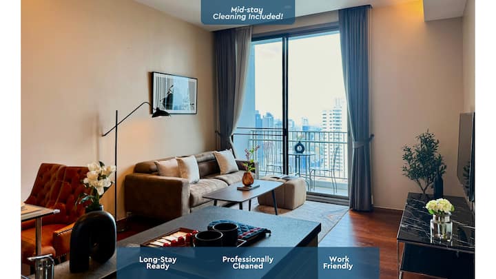 <600m Bts •84 Sqm High-floor • Pool& Gym • Sontana - Bangkok